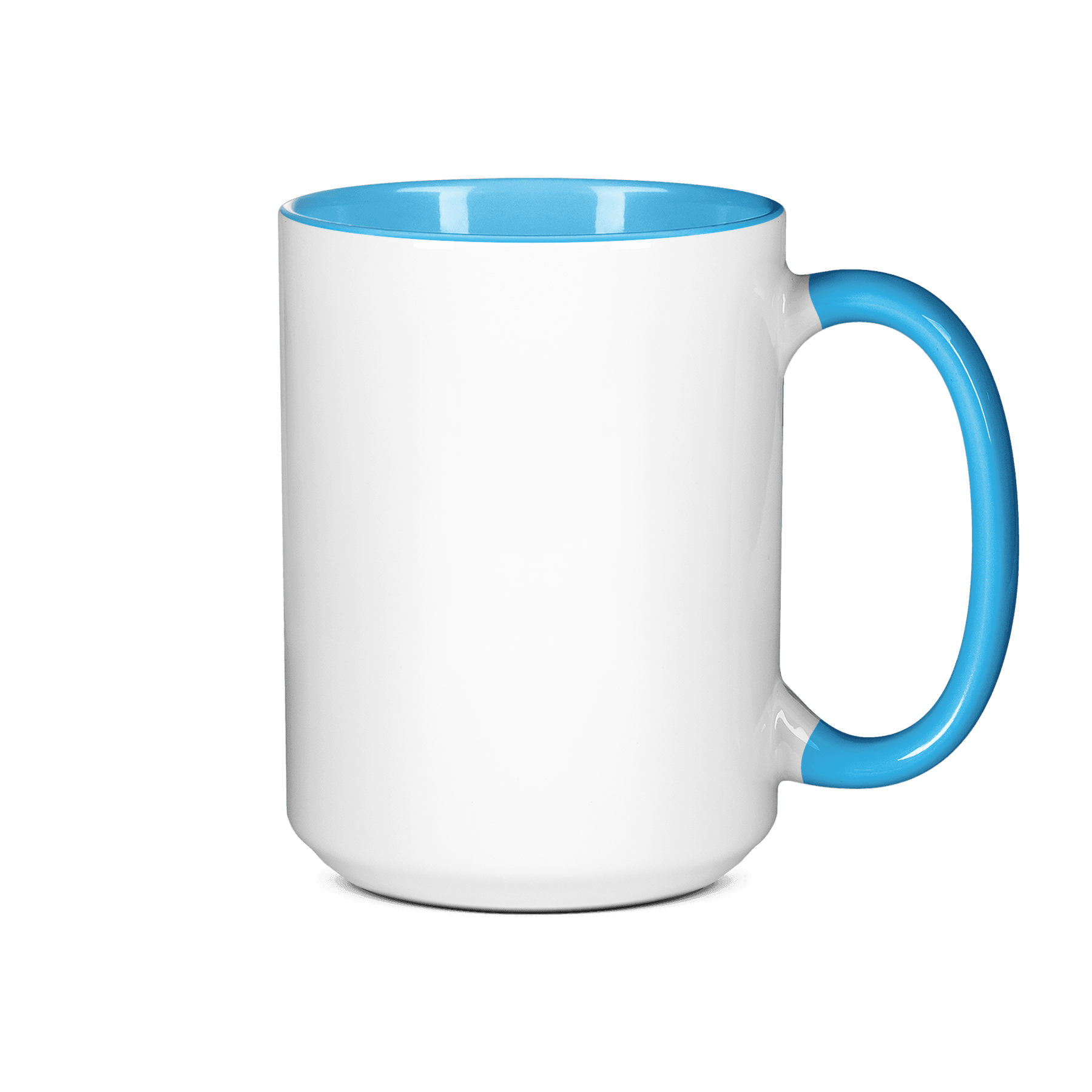15 oz Inner & Handle Colored Mug - Light Blue – Blank Sublimation Mugs
