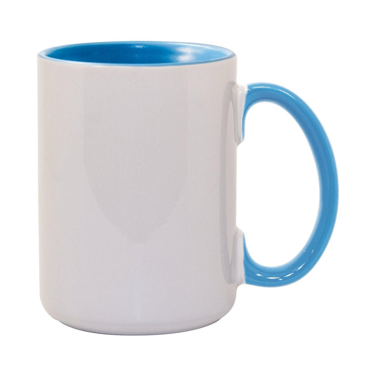 15 oz Inner & Handle Colored Mug - Light Blue – Blank Sublimation Mugs