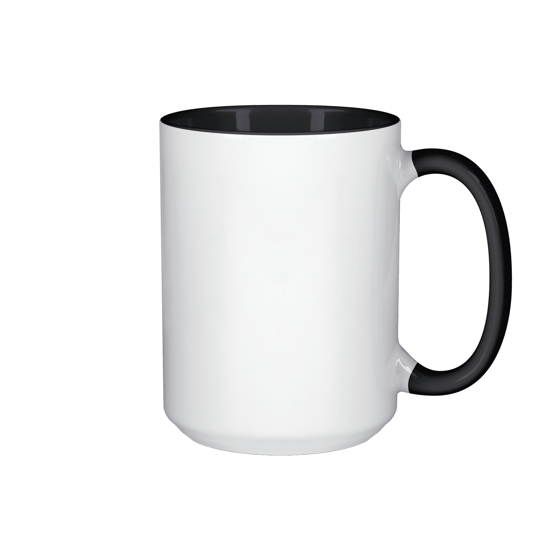 15 oz Inner & Handle Colored Mug - Black – Blank Sublimation Mugs
